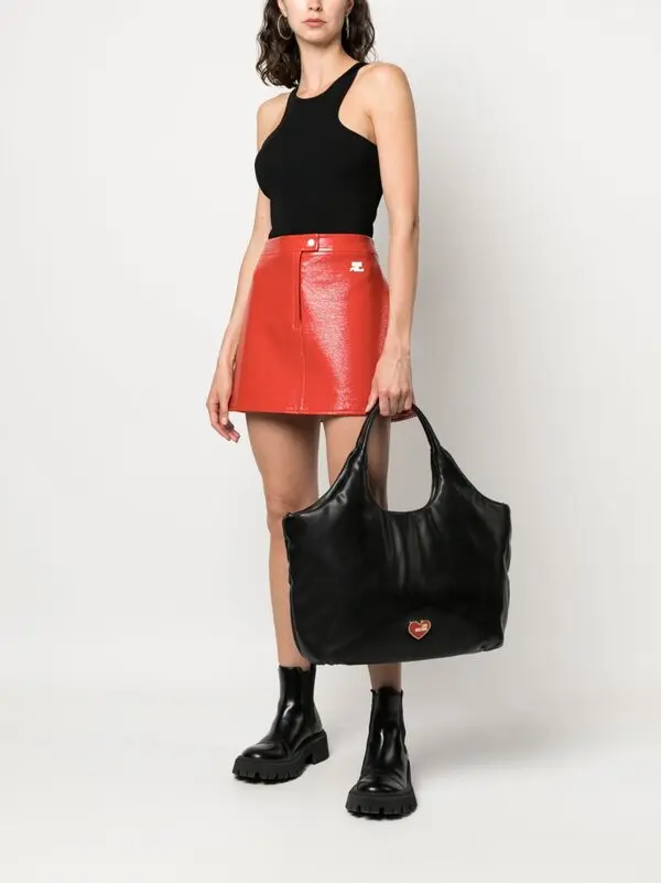 Moschino Padded Logo Plaque Tote Bag