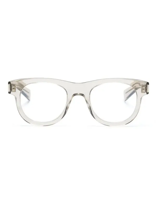 Saint Laurent Transparent Round Frame Glasses - Neutrals