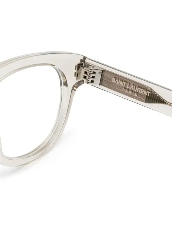 Saint Laurent Transparent Round Frame Glasses