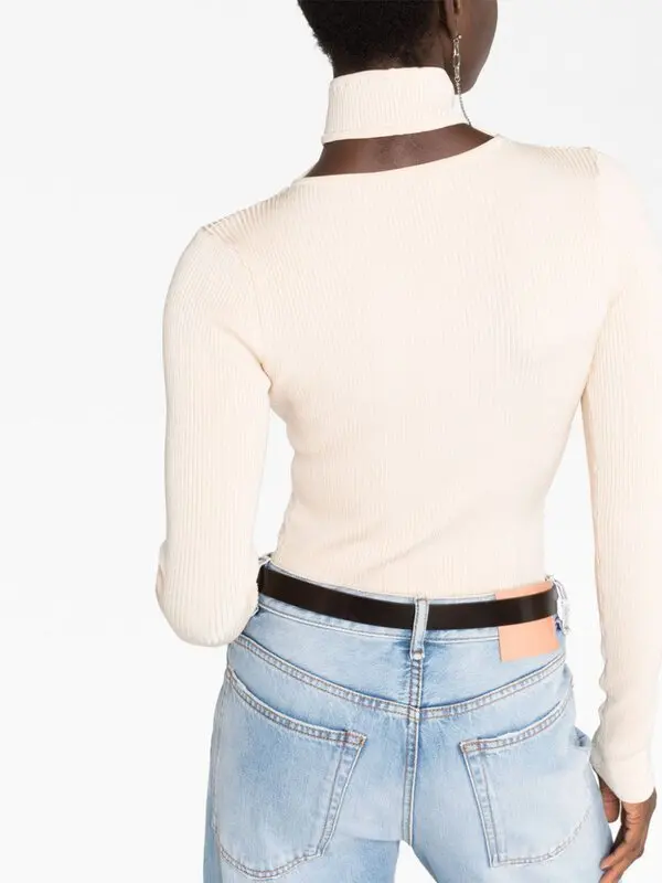 Coperni Cut-out Ribbed Sweater - Neutrals