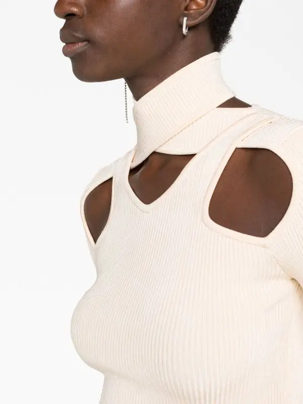 Coperni Cut-out Ribbed Sweater - Neutrals