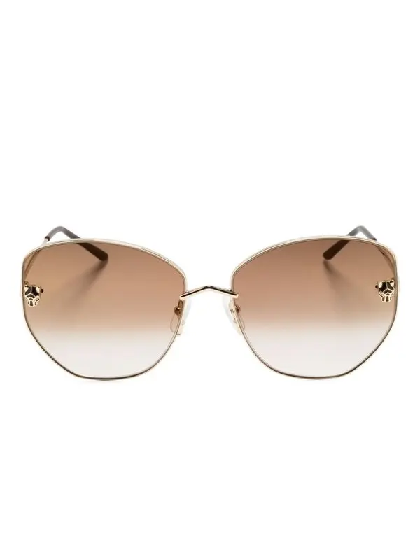 CARTIER Geometric Frame Sunglasses - Gold