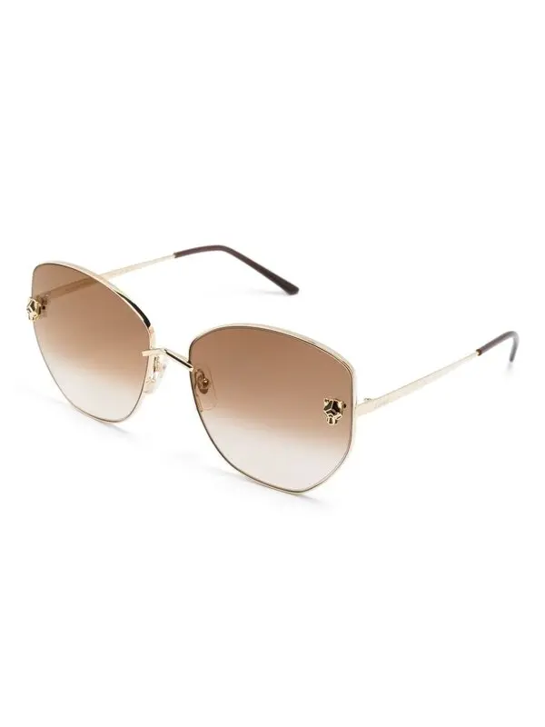 Cartier Geometric Frame Sunglasses - Gold