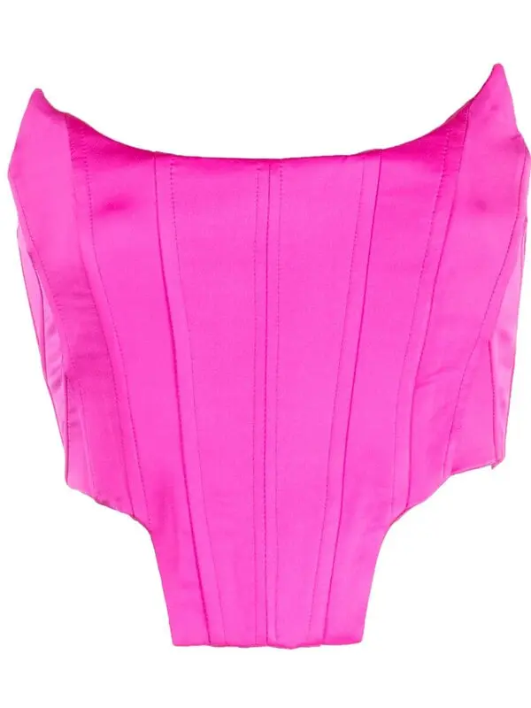 Giuseppe Di Morabito Strapless Satin Corset Top - Pink
