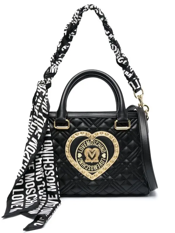 Moschino Heart-patch Quilted Tote - Black