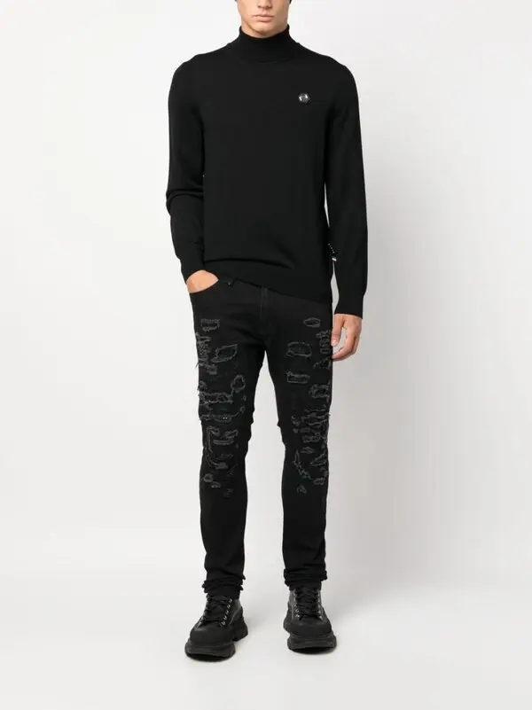 Philipp Plein Roll-neck Merino Wool Jumper