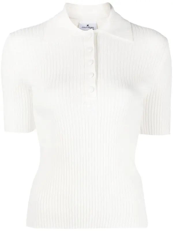 COURREGES Ribbed Knit Shirt - White