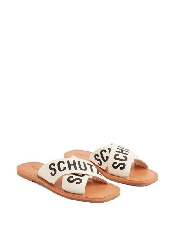 Schutz Logo-print Strap Slides