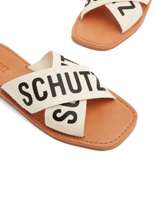 Schutz Logo-print Strap Slides