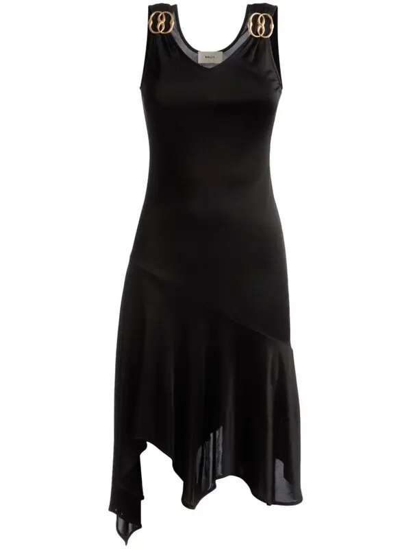 Bally Logo-plaque Asymmetric Midi Dress