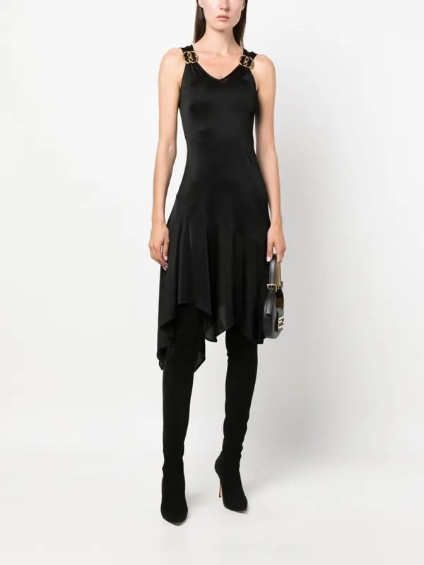Bally Logo-plaque Asymmetric Midi Dress