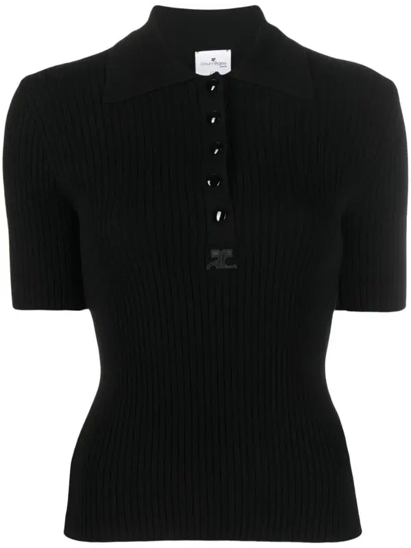 COURREGES Ribbed-knit Top