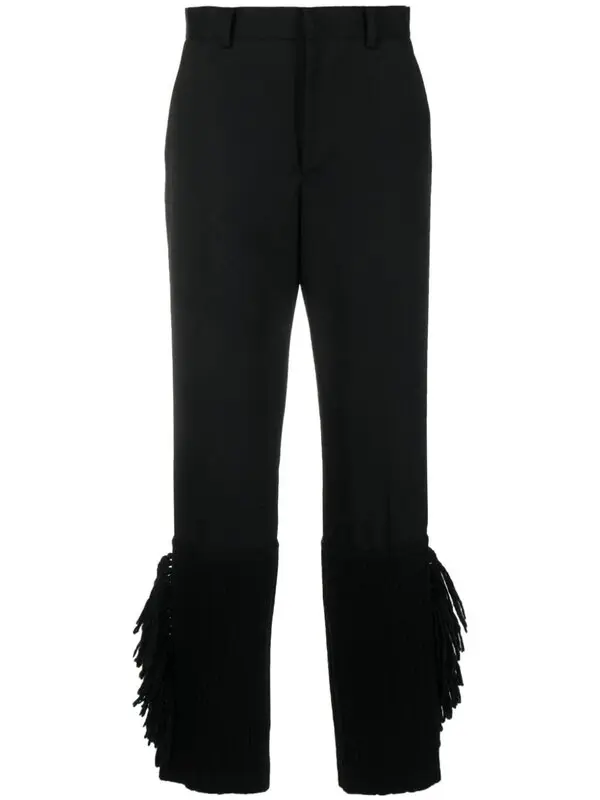 Undercover Frayed-trim Cropped Trousers