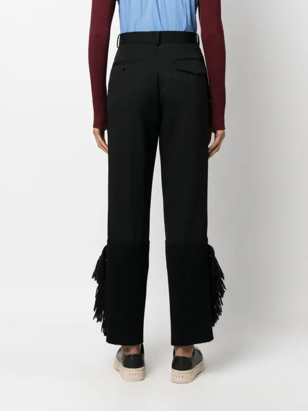 Undercover Frayed-trim Cropped Trousers