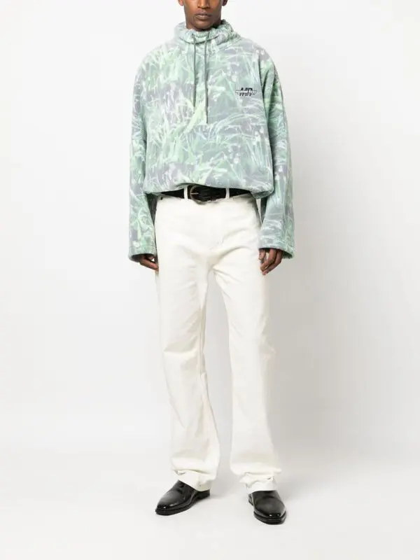 Martine Rose Grass-print Fleece-texture Sweatshirt