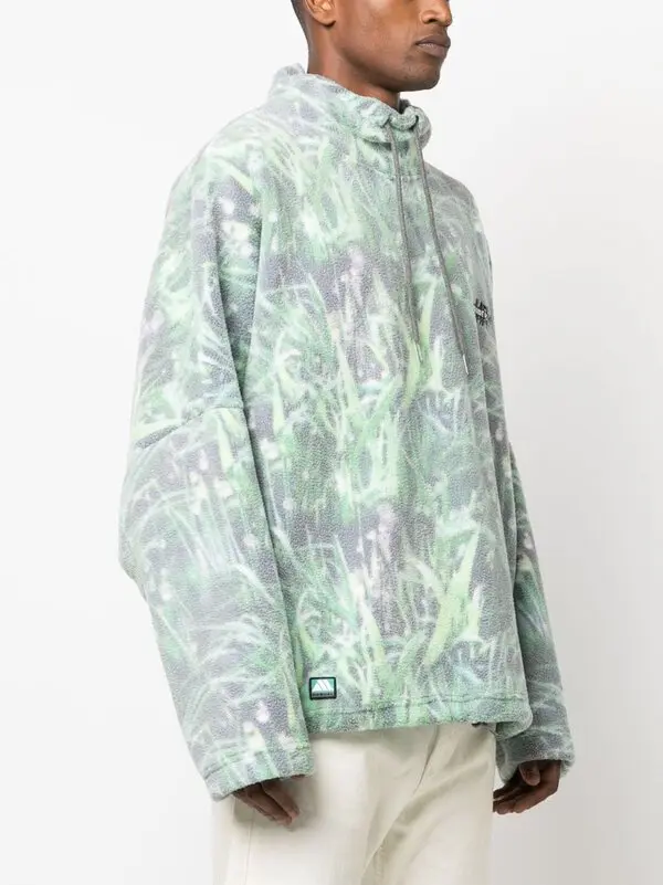 Martine Rose Grass-print Fleece-texture Sweatshirt
