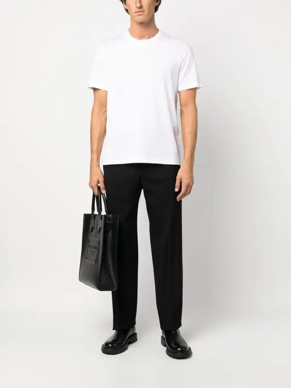 Brioni Logo-appliqué Cotton T-shirt - White