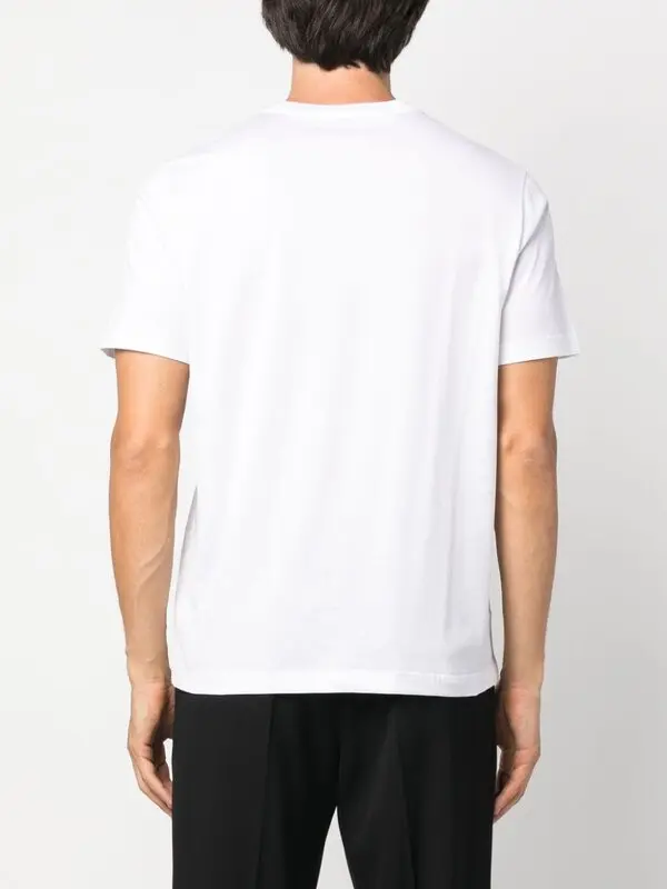 Brioni Logo-appliqué Cotton T-shirt - White