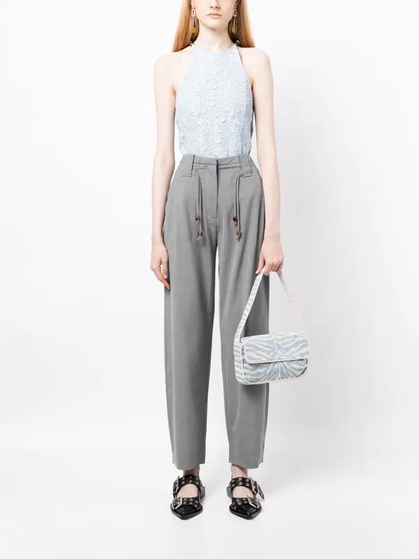 GANNI Drawstring-waist Straight-leg Trousers