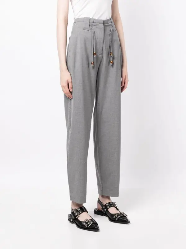 GANNI Drawstring-waist Straight-leg Trousers