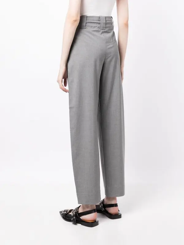 GANNI Drawstring-waist Straight-leg Trousers