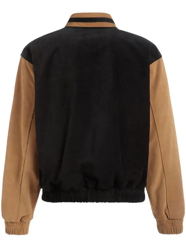 Bally Emblem Logo-patch Suede Bomber Jacket