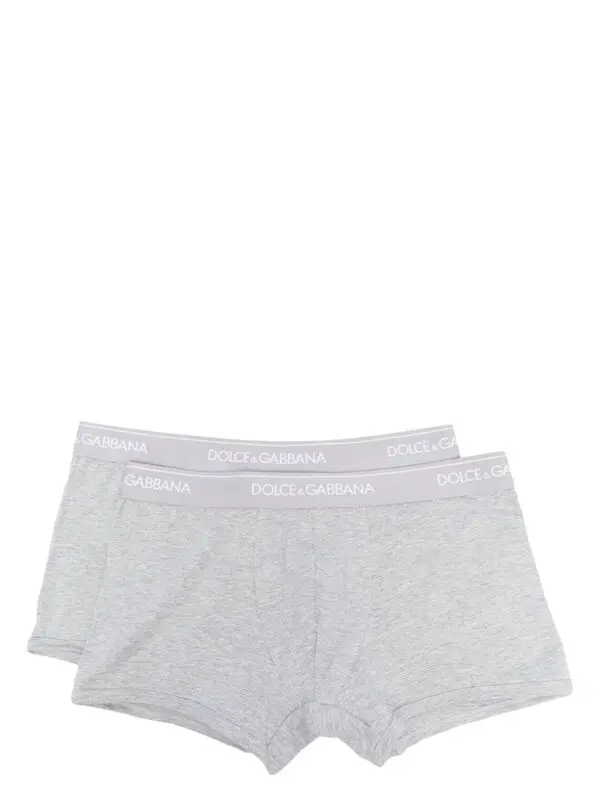 Dolce & Gabbana Logo-waist Cotton Boxers - Grey