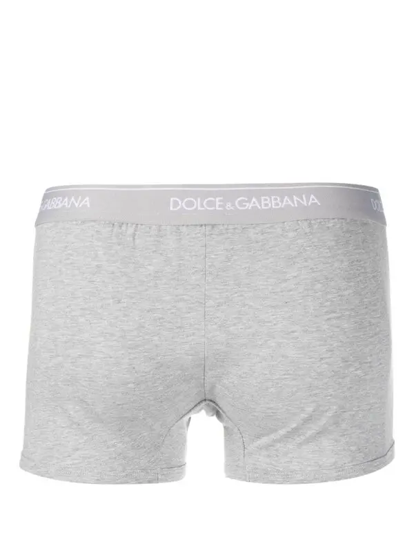 Dolce & Gabbana Logo-waist Cotton Boxers - Grey