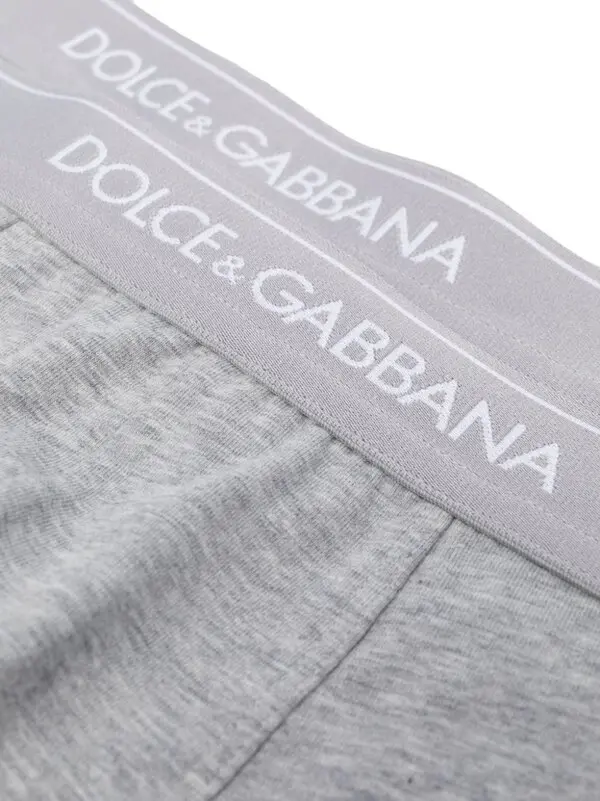 Dolce & Gabbana Logo-waist Cotton Boxers - Grey