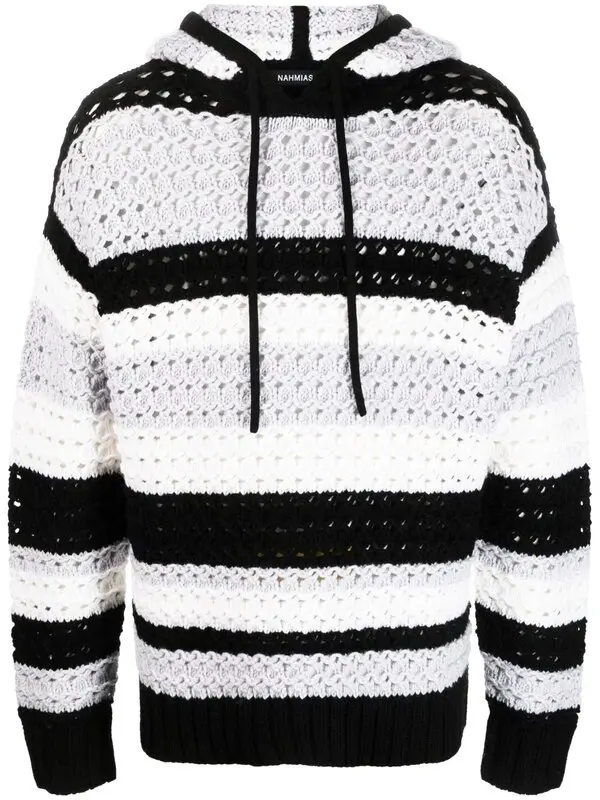 NAHMIAS Stripe-pattern Wool Jumper - Black