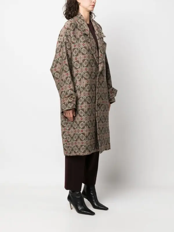 UMA WANG Patterned Jacquard Single-breasted Coat