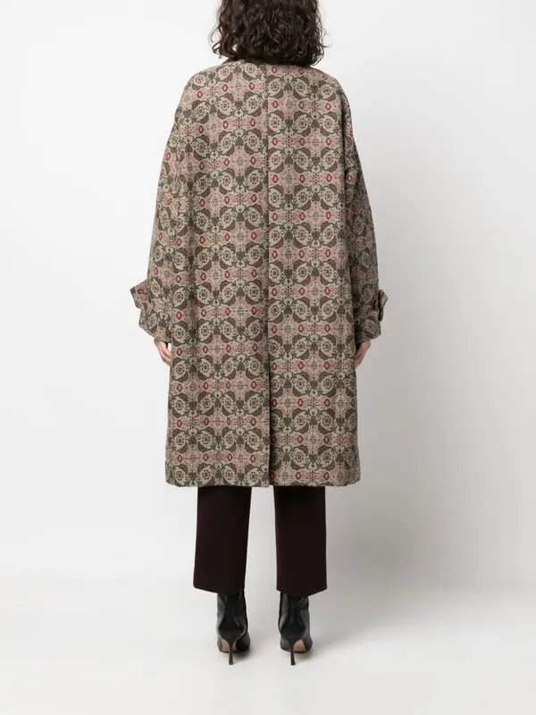 UMA WANG Patterned Jacquard Single-breasted Coat
