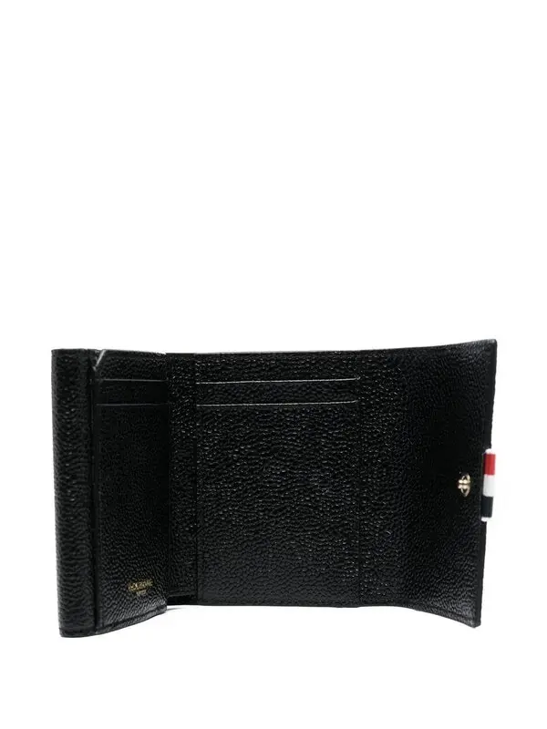 Thom Browne Pebble Grain Coin Compartment Small Purse - Black