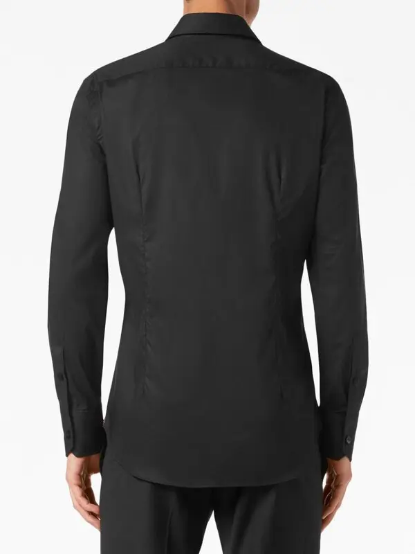 BILLIONAIRE Logo-embroidery Cotton Shirt - Black