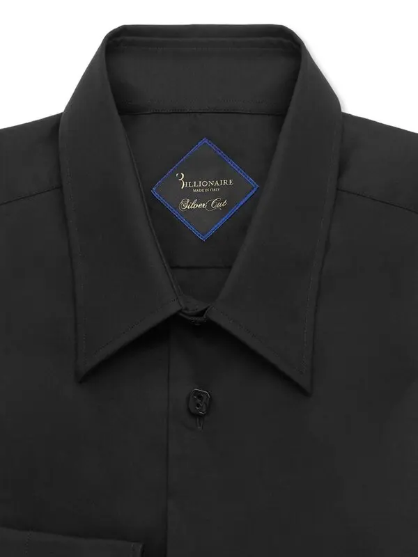BILLIONAIRE Logo-embroidery Cotton Shirt - Black