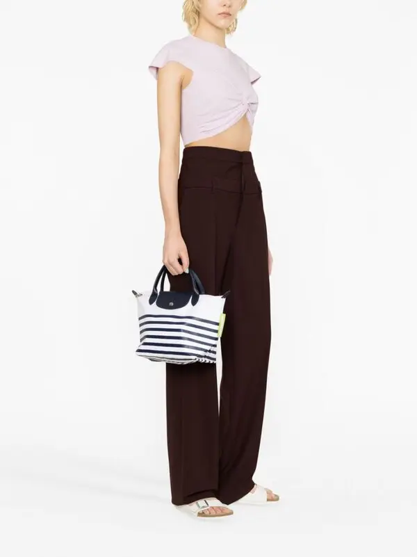 Longchamp Small Le Pliage Striped Tote Bag