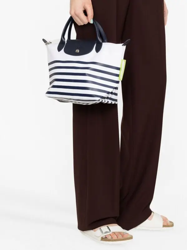 Longchamp Small Le Pliage Striped Tote Bag
