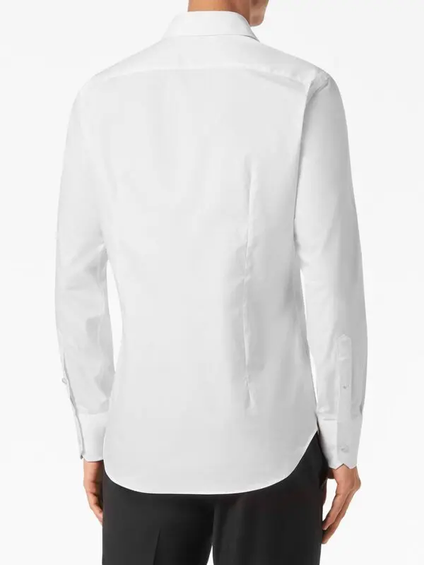 BILLIONAIRE Logo-embroidery Cotton Shirt - White