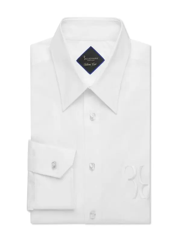 BILLIONAIRE Logo-embroidery Cotton Shirt - White