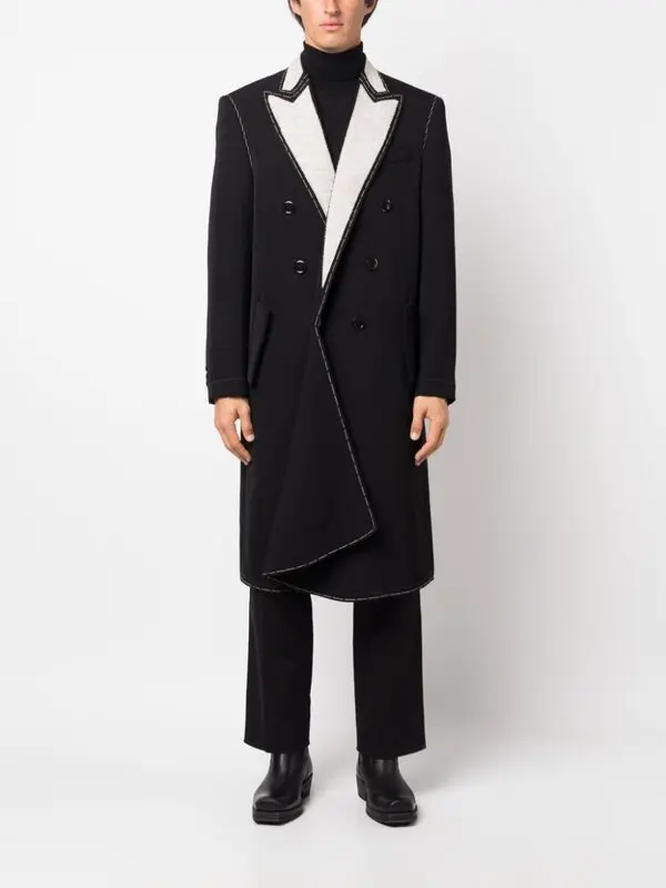 Moschino Contrast-lapels Double-breasted Coat