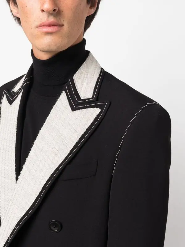 Moschino Contrast-lapels Double-breasted Coat