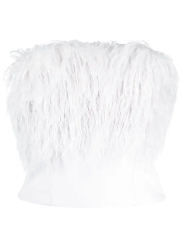 Patrizia Pepe Fur-detailing Strapless Top