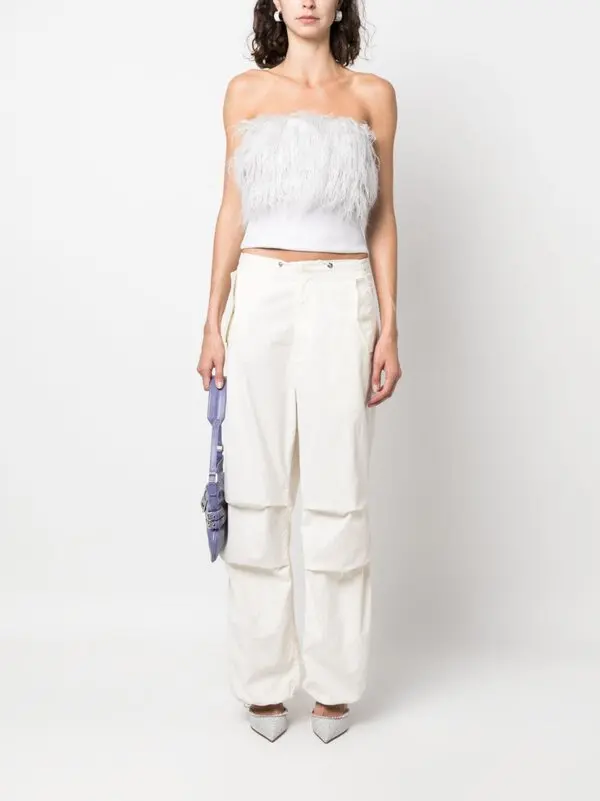 Patrizia Pepe Fur-detailing Strapless Top