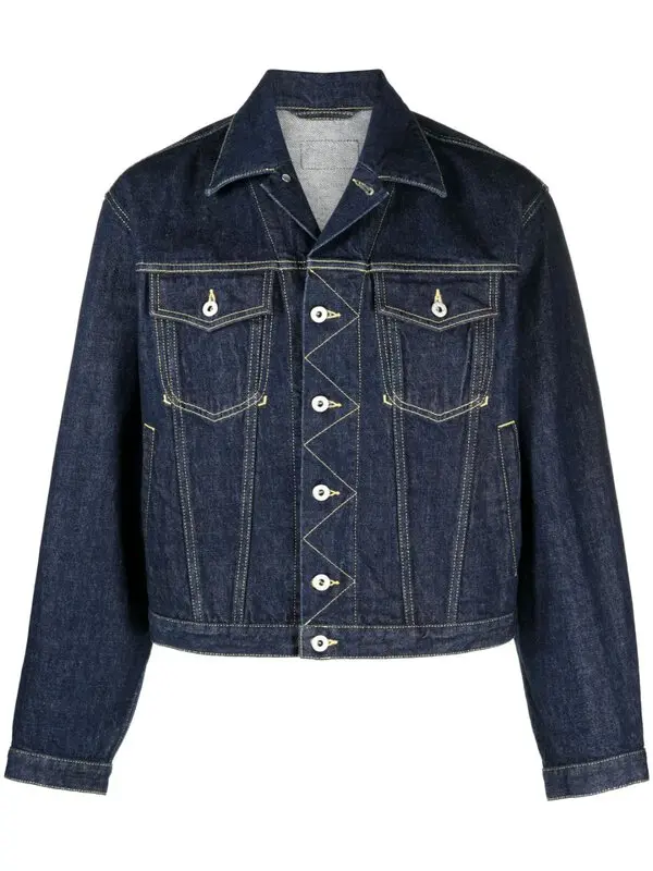 Kenzo Contrast-stitch Denim Jacket - Blue