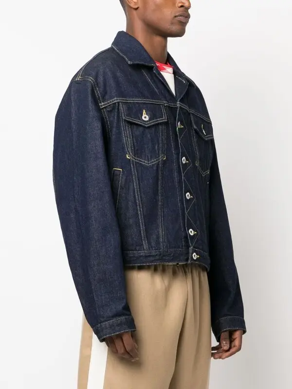 Kenzo Contrast-stitch Denim Jacket - Blue