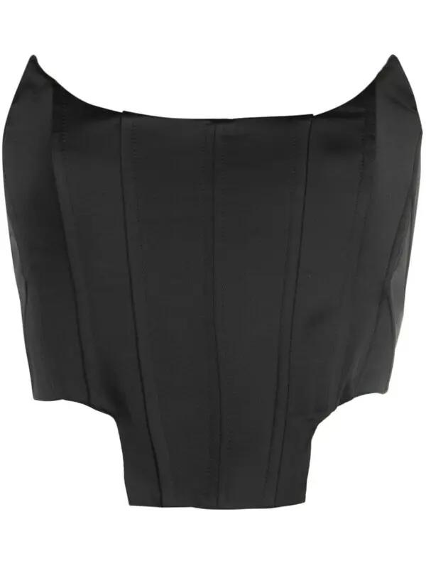 Giuseppe Di Morabito Strapless Satin Corset Top - Black