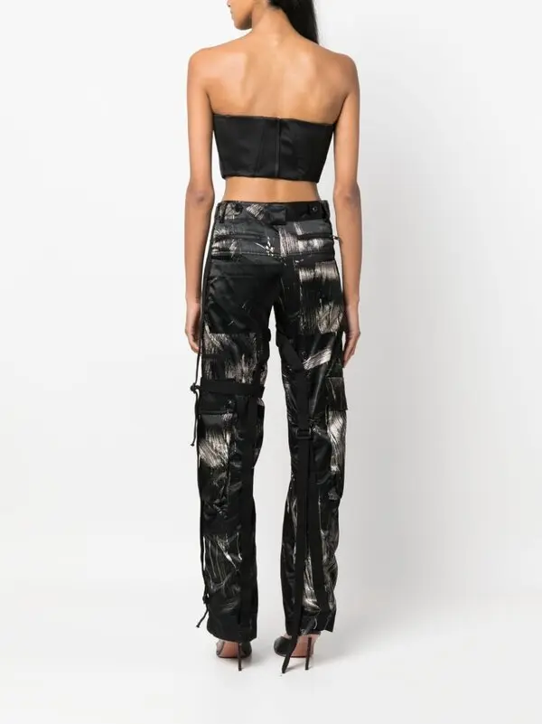 Giuseppe Di Morabito Strapless Satin Corset Top - Black