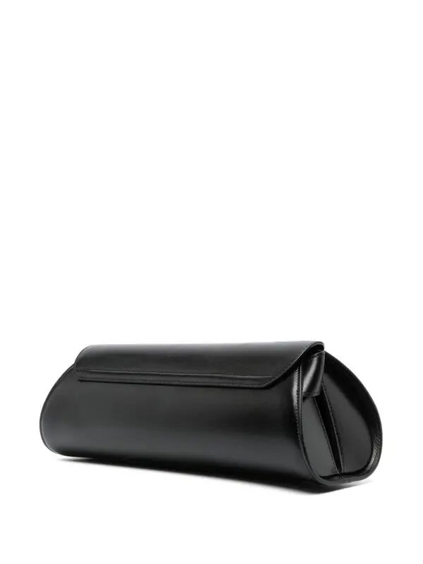 JIL SANDER Large Cannolo Leather Shoulder Bag - Black