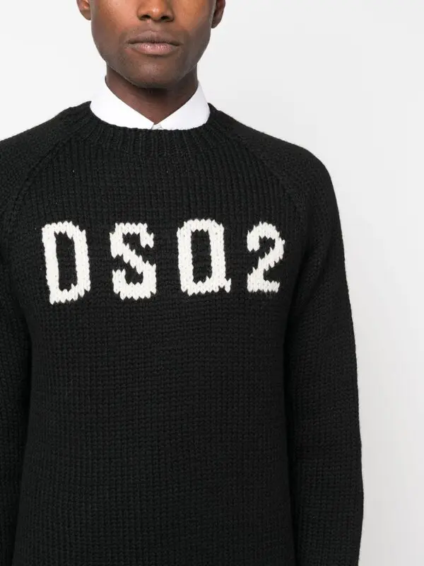 Dsquared2 Logo Intarsia-knit Wool Jumper