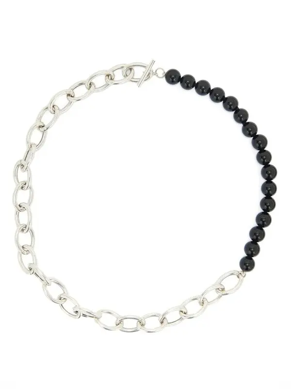 JIL SANDER Gemstone-detailing Chain-link Necklace - Black
